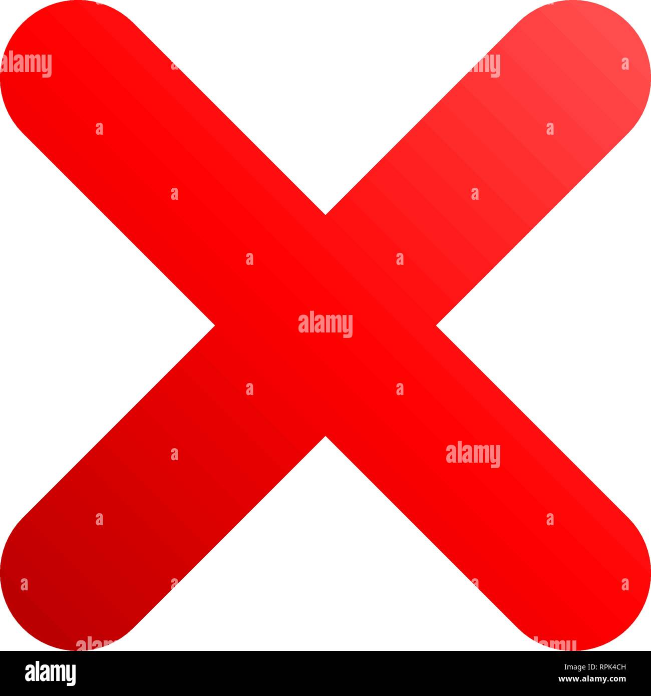 Check marks - red gradient cross icon - vector illustration Stock ...