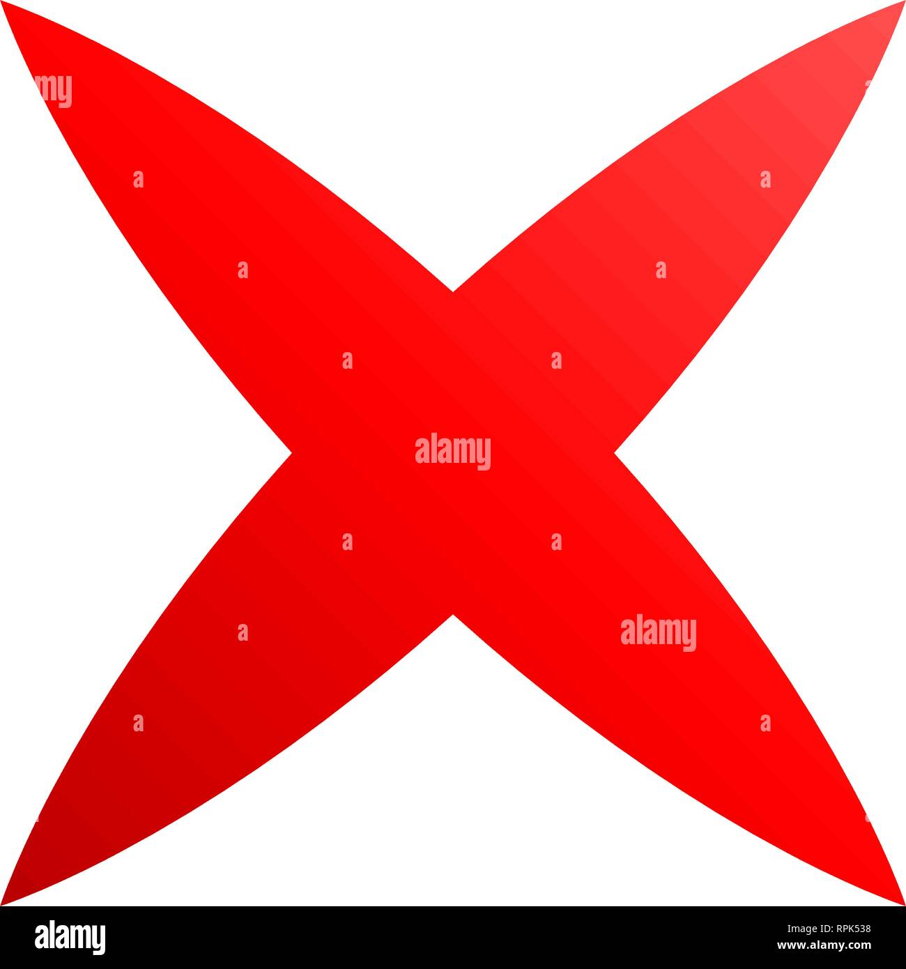 Check marks - red gradient cross icon - vector illustration Stock ...