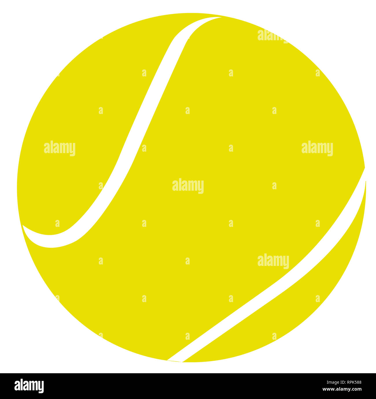 tennis ball yellow leisure sport object illustration Stock Photo - Alamy
