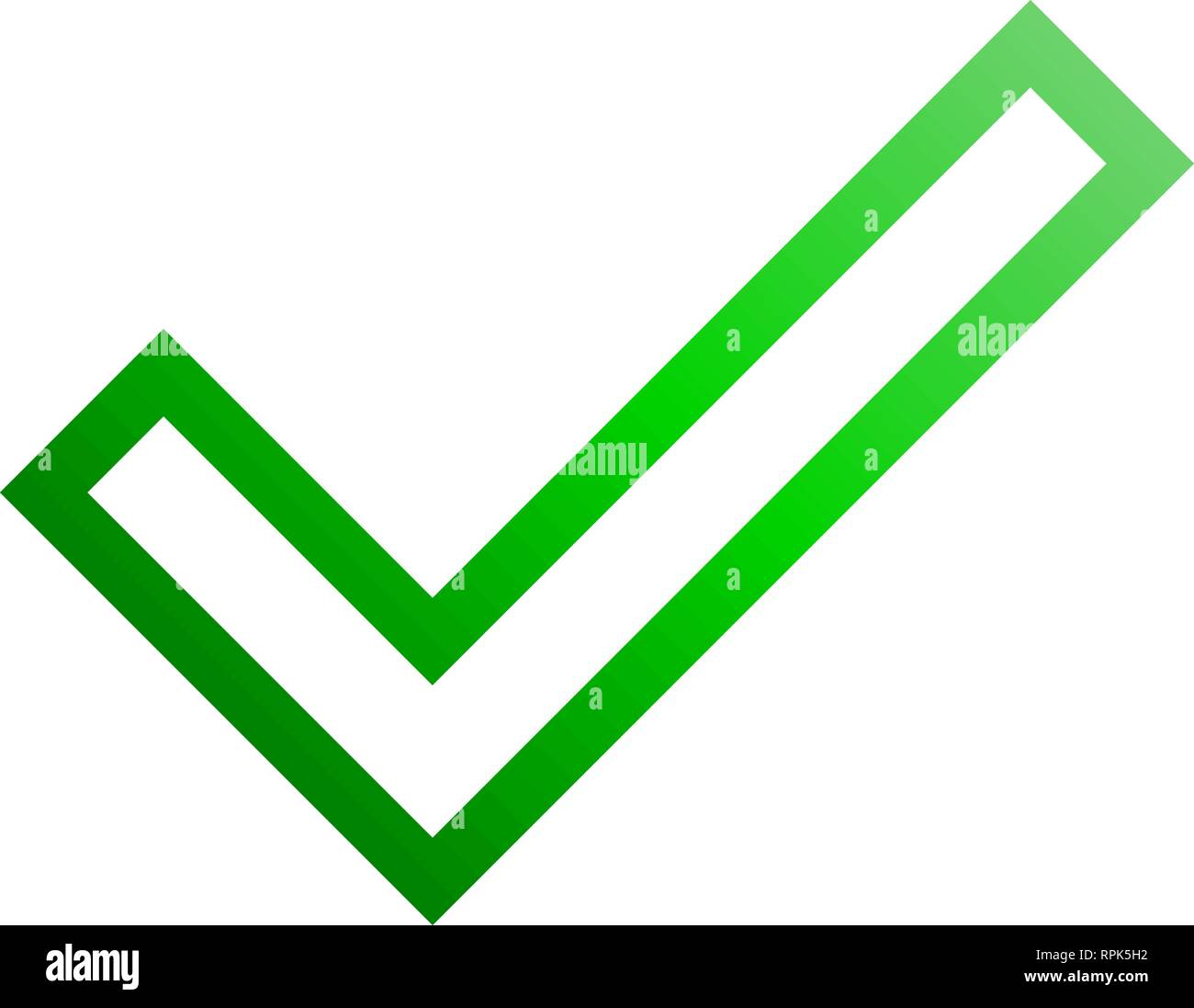 Check marks - green gradient outline tick icon - vector illustration ...