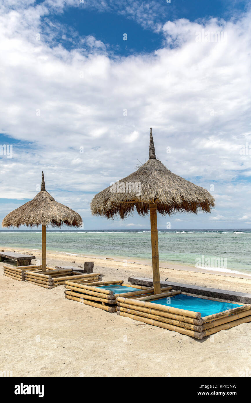 A beach image on the island of Gili Trawangan Located in Bali Indonesia ...