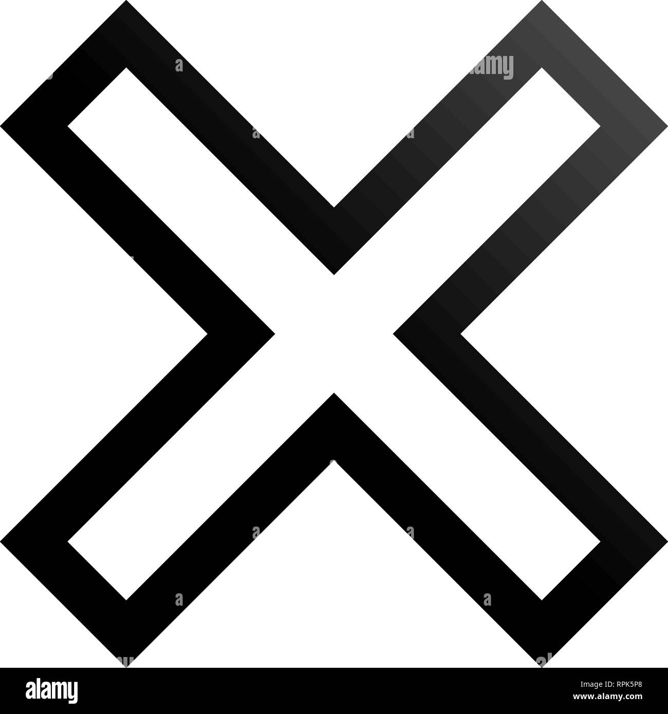 Check marks - black gradient outline cross icon - vector illustration ...