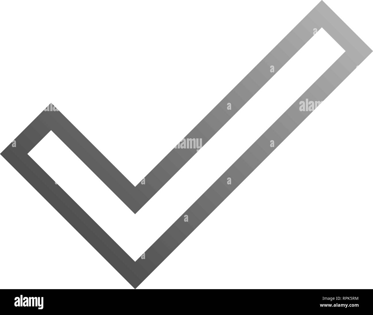 Check marks - gray gradient outline tick icon - vector illustration ...