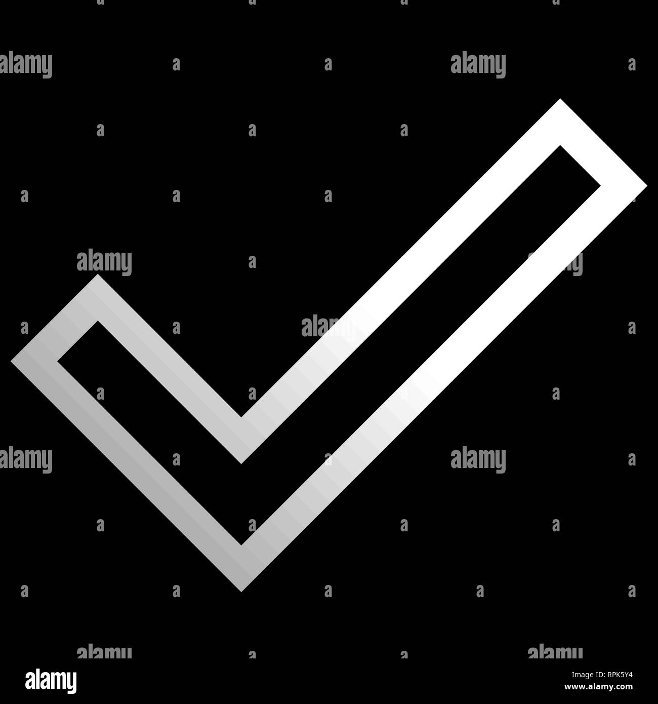 Check marks - white gradient outline tick icon - vector illustration ...