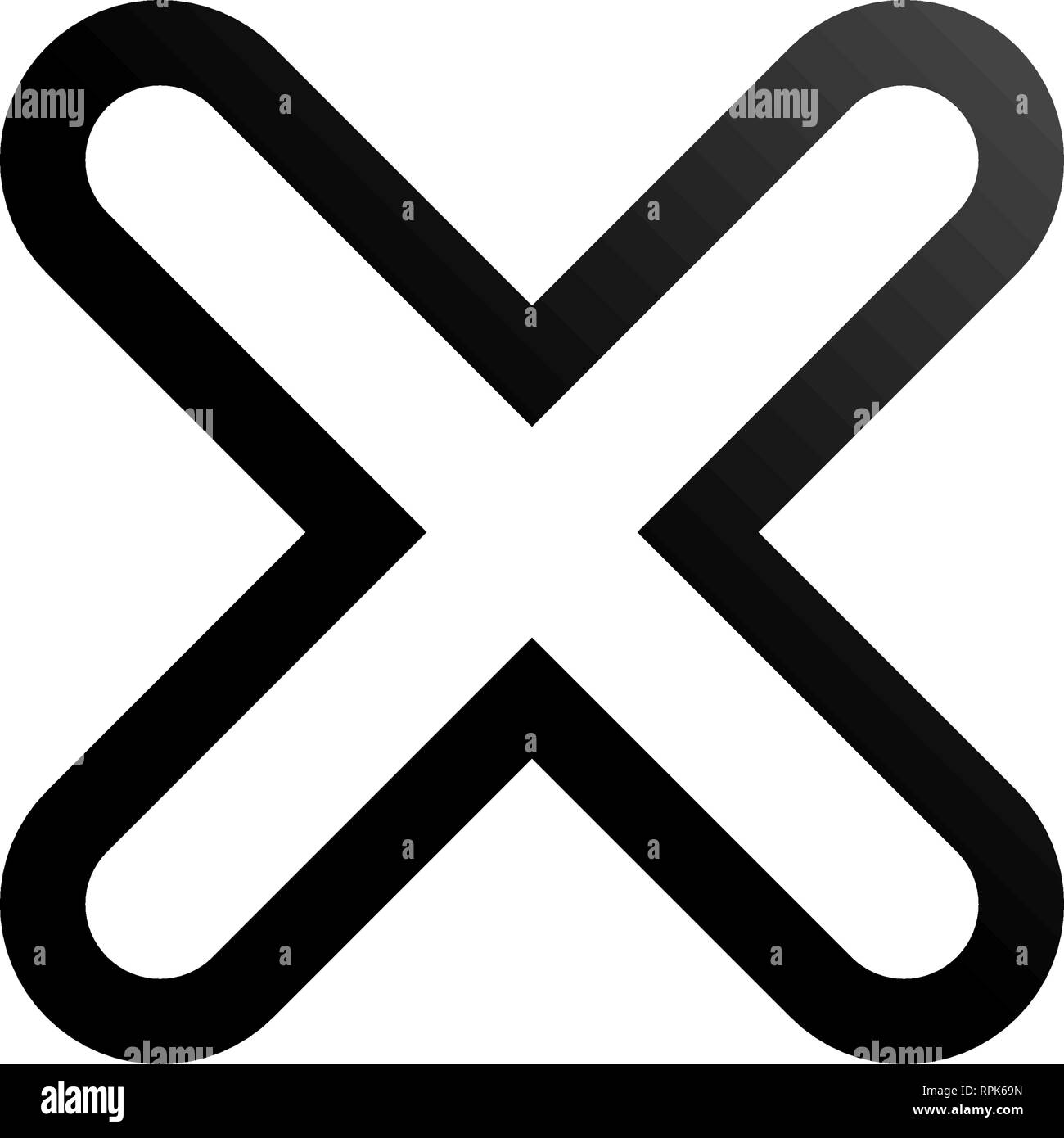 Check marks - black gradient outline cross icon - vector illustration ...