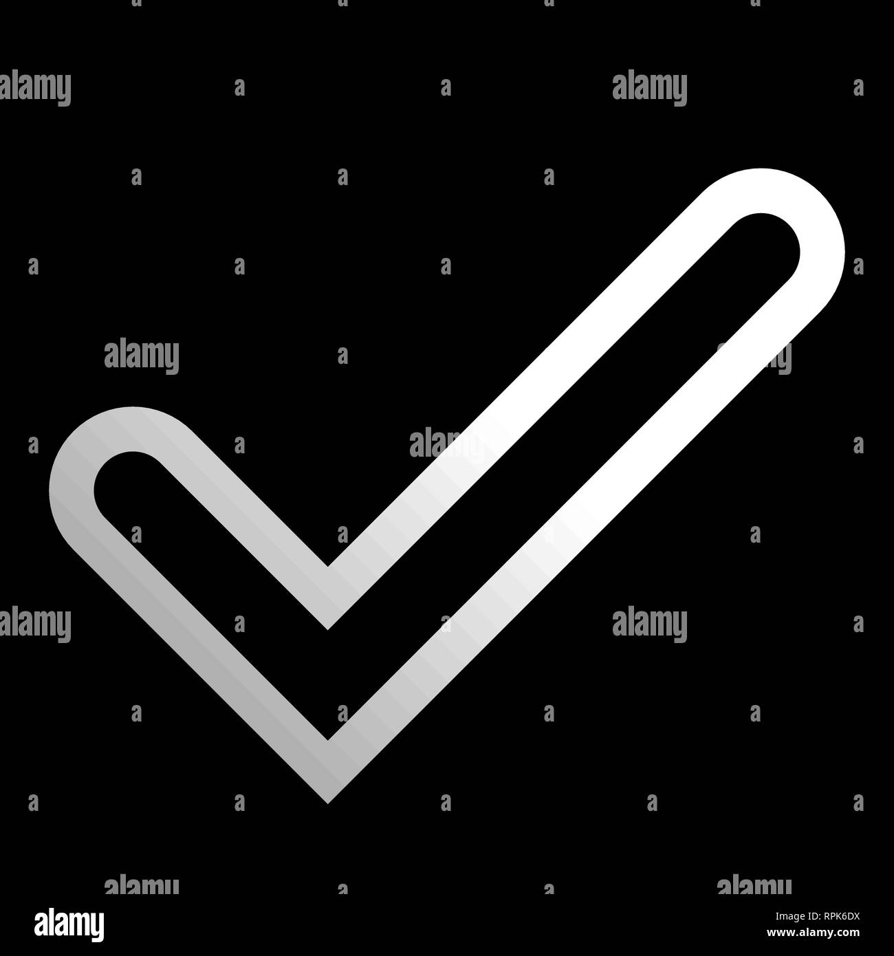 Check marks - white gradient outline tick icon - vector illustration ...