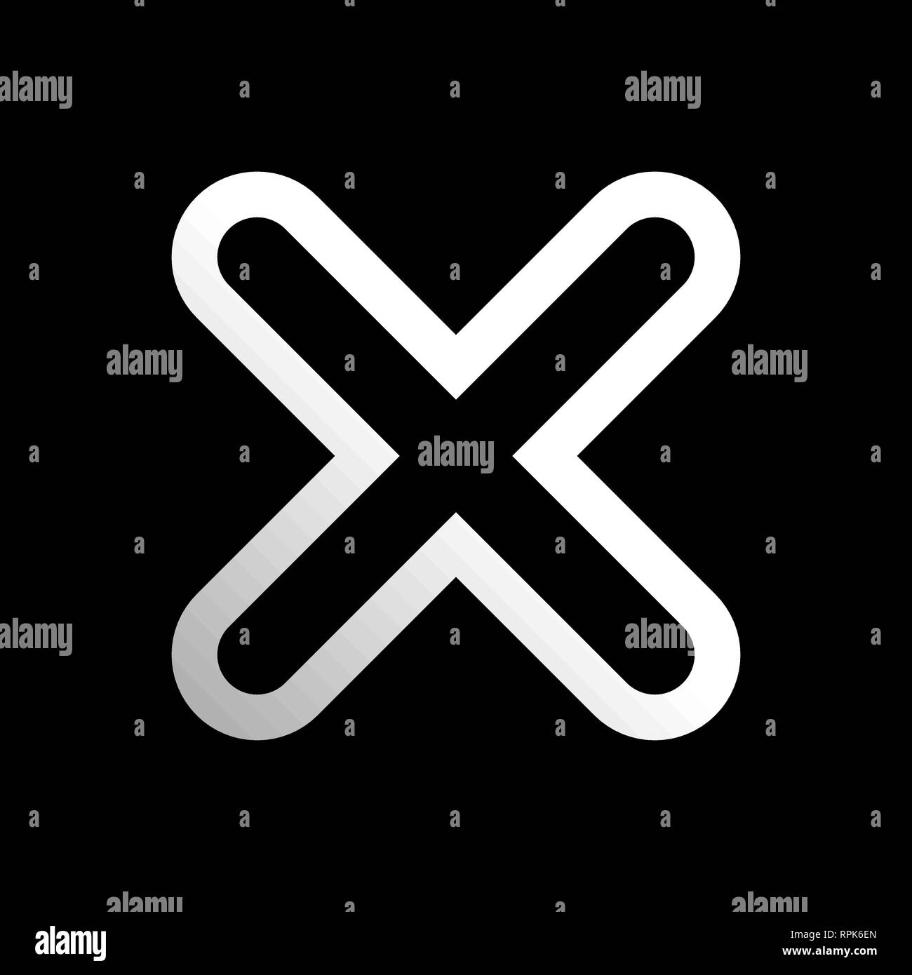 Check marks - white gradient outline cross icon - vector illustration ...