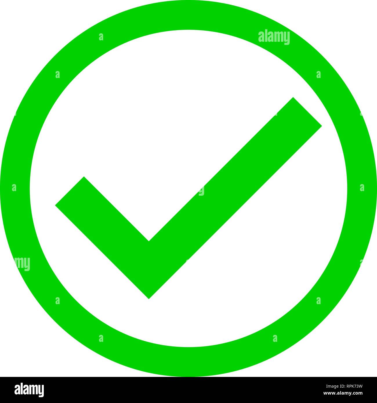 Check marks - green tick icon inside of circle - vector illustration ...