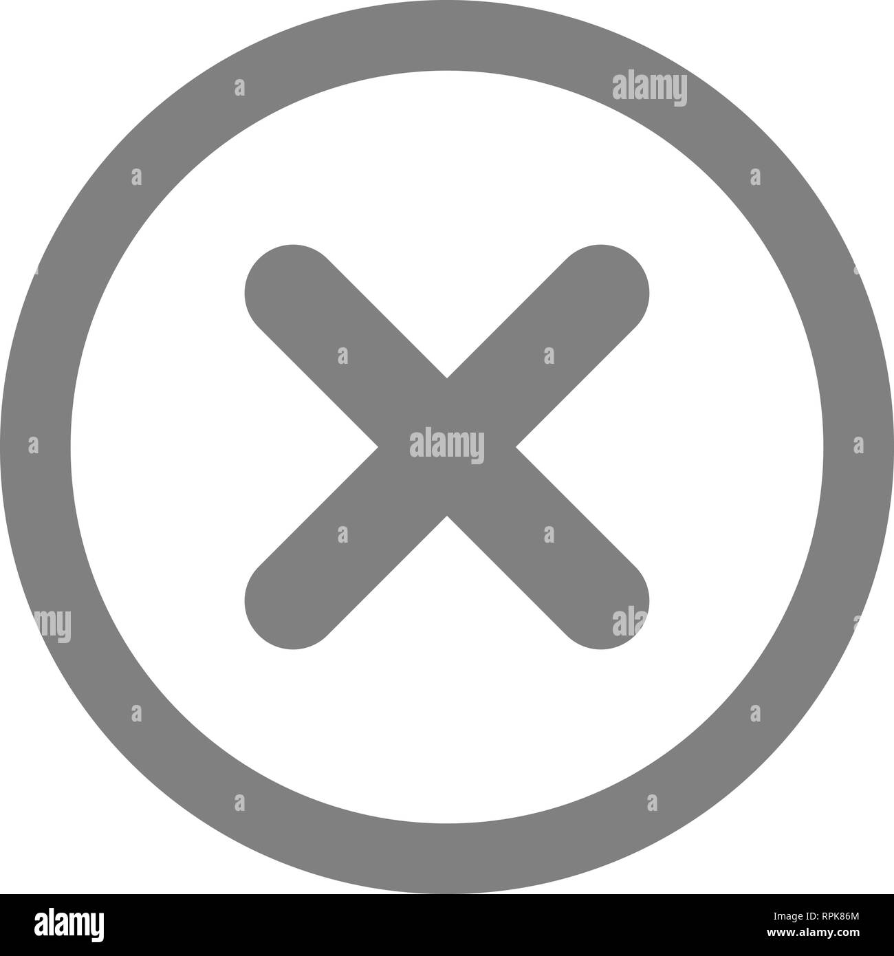 Check marks - gray cross icon inside of circle - vector illustration ...
