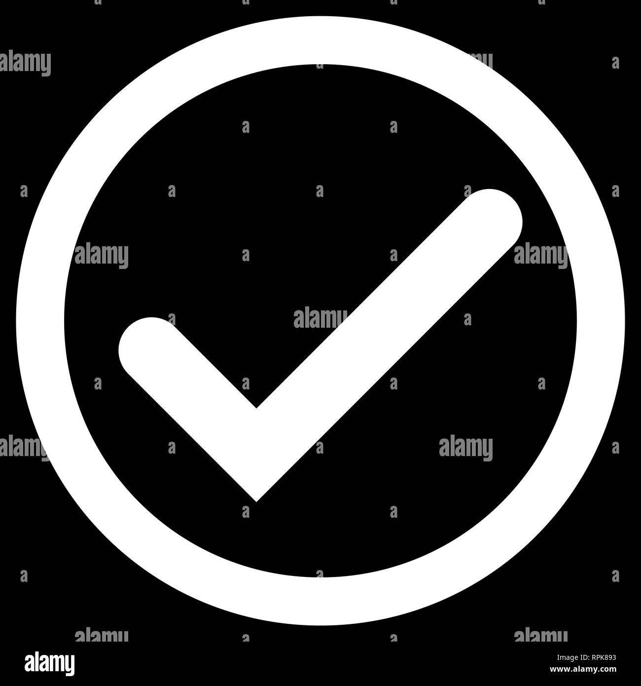 Check marks - white tick icon inside of circle - vector illustration ...