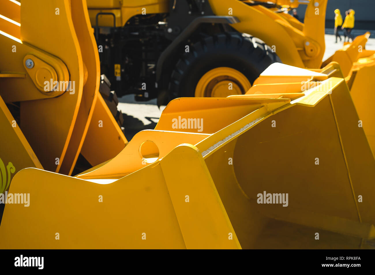 Excavator Loader Machine. Side View of Front Hoe Loader. Industrial ...