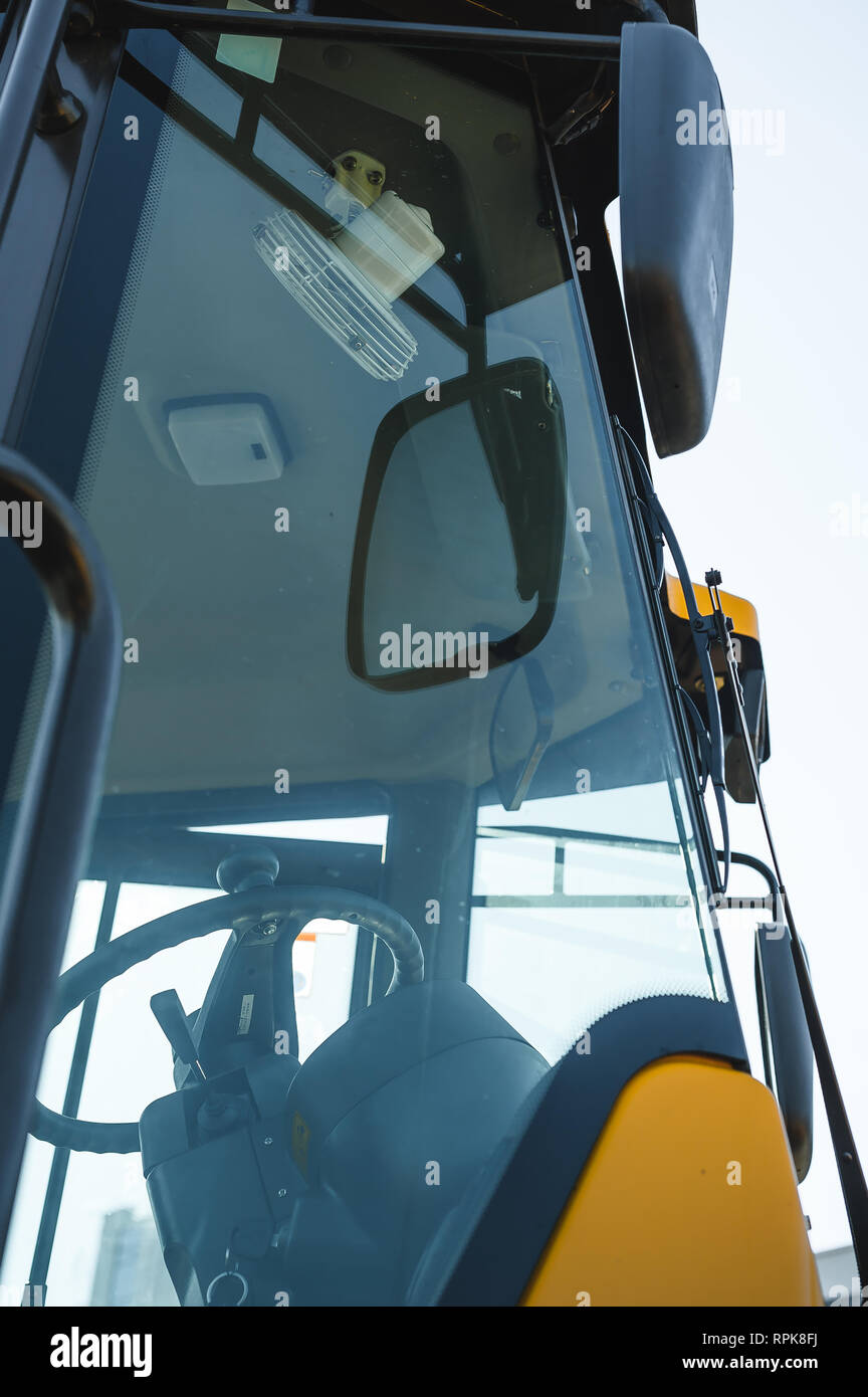 Excavator Loader Machine. Side View of Front Hoe Loader. Industrial ...