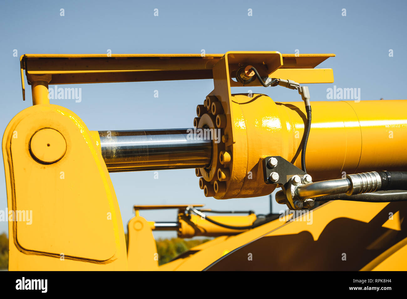 Excavator Loader Machine. Side View of Front Hoe Loader. Industrial ...