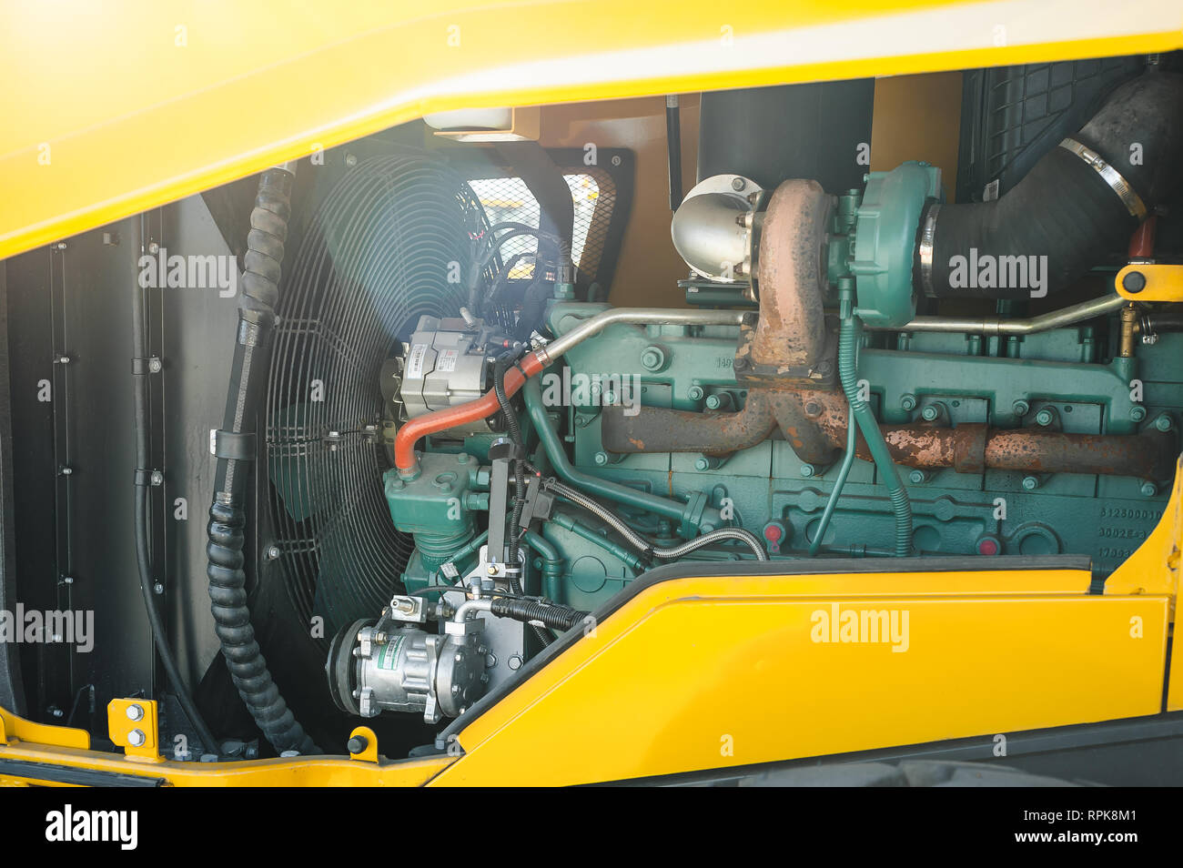 Excavator Loader Machine. Side View of Front Hoe Loader. Industrial ...