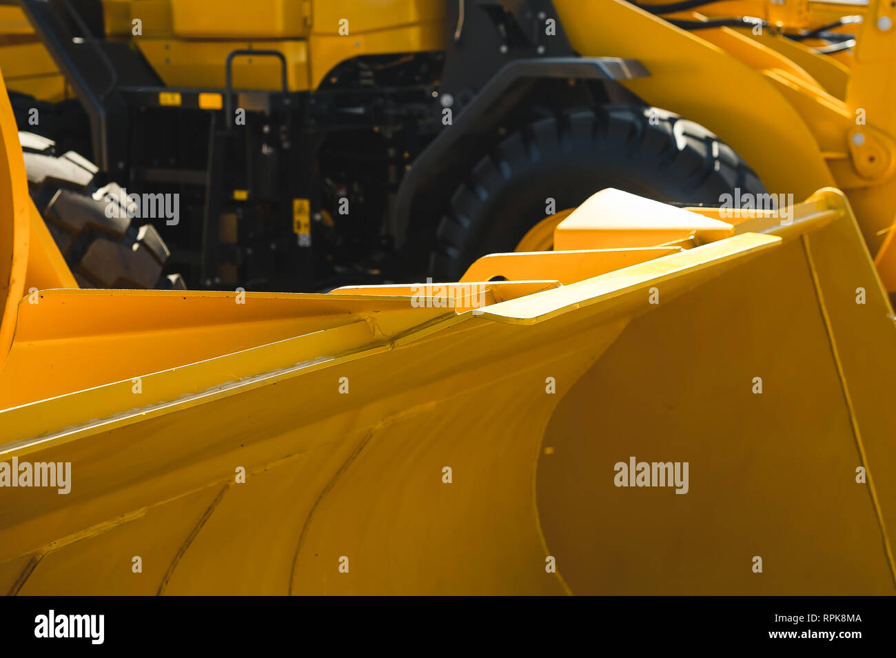 Excavator Loader Machine. Side View of Front Hoe Loader. Industrial ...