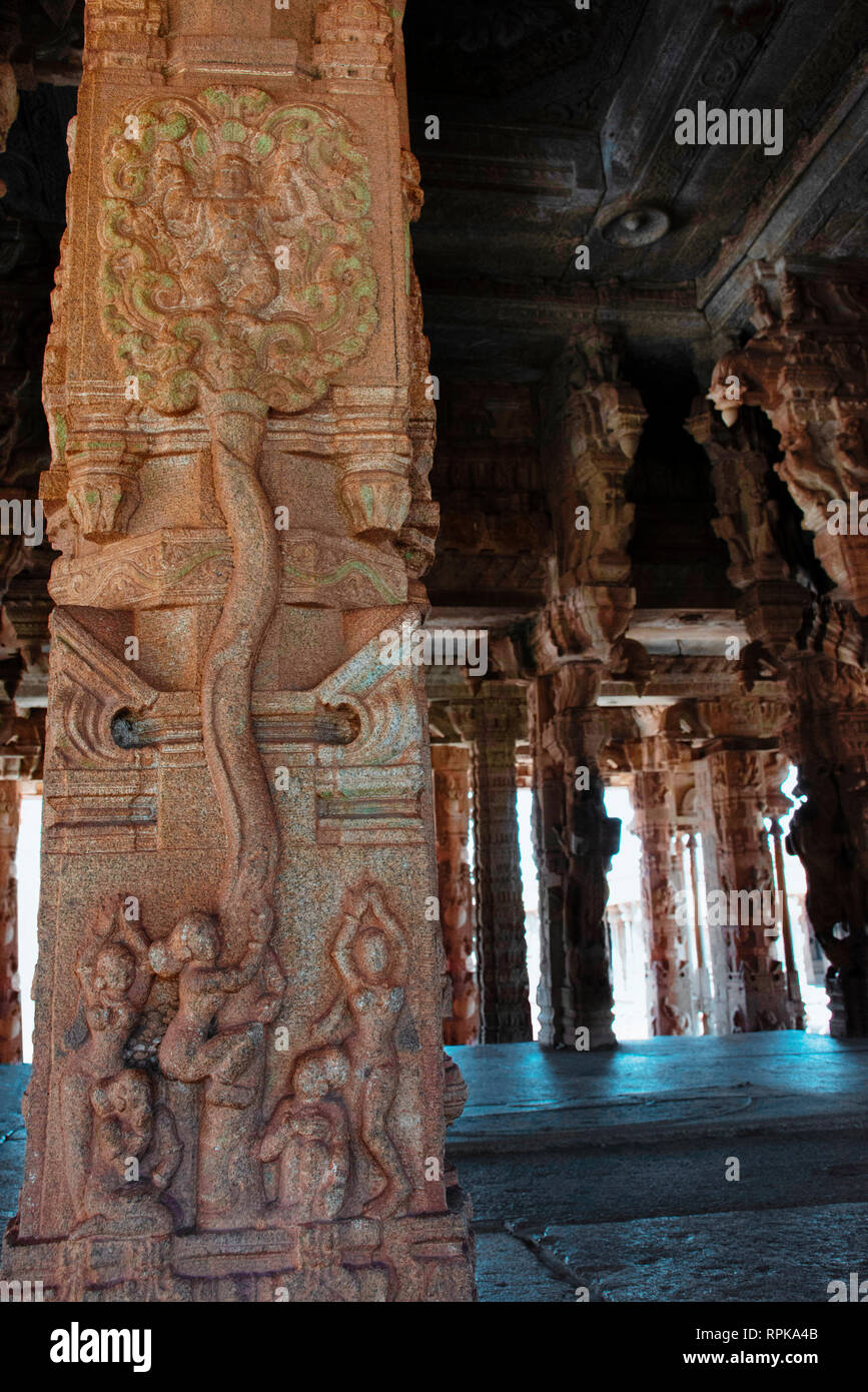 Sculpture of Lord Krishna climbing tree at the Vittala Temple, Hampi ...