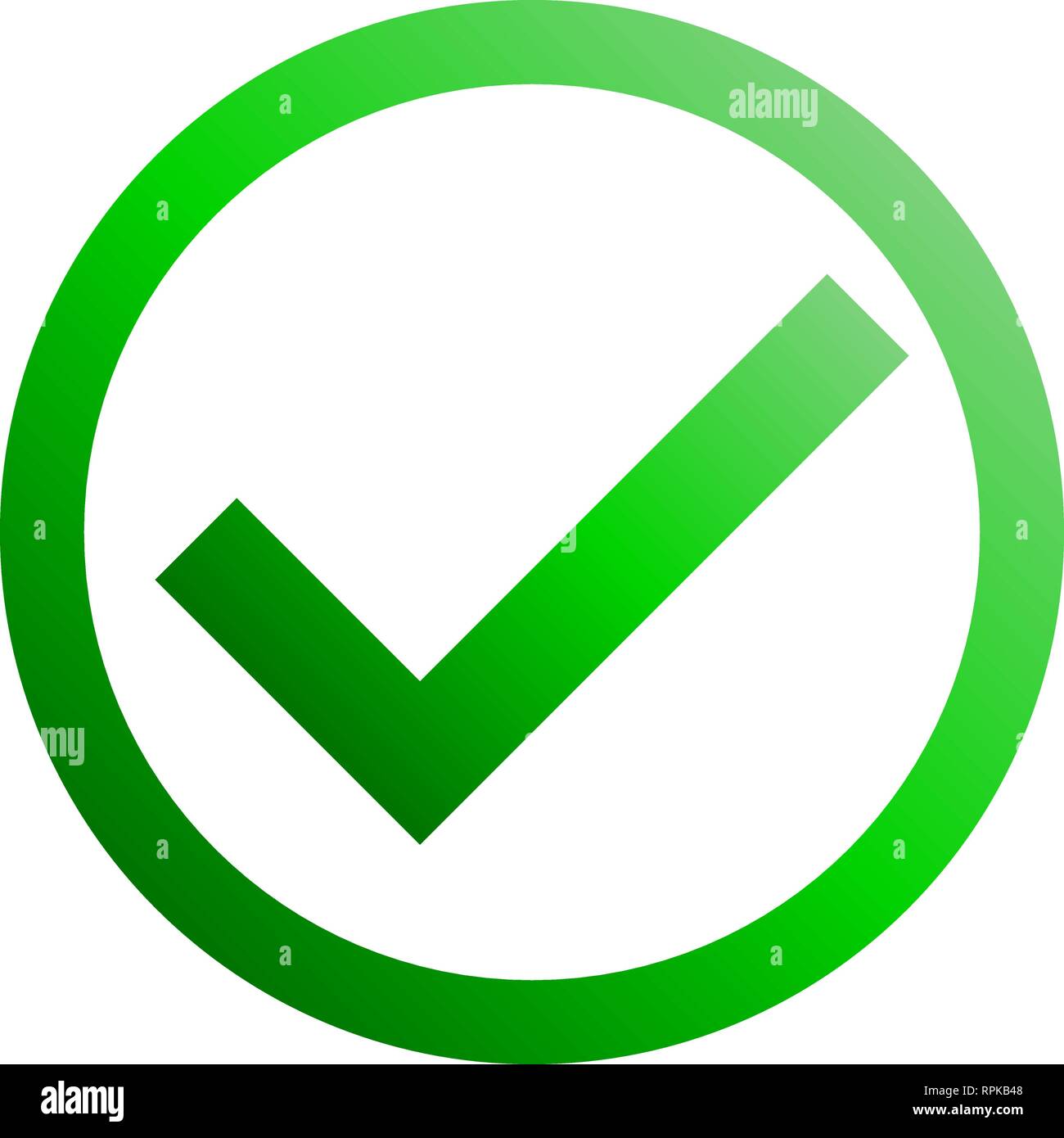 Check marks - green gradient, tick icon inside of circle - vector ...