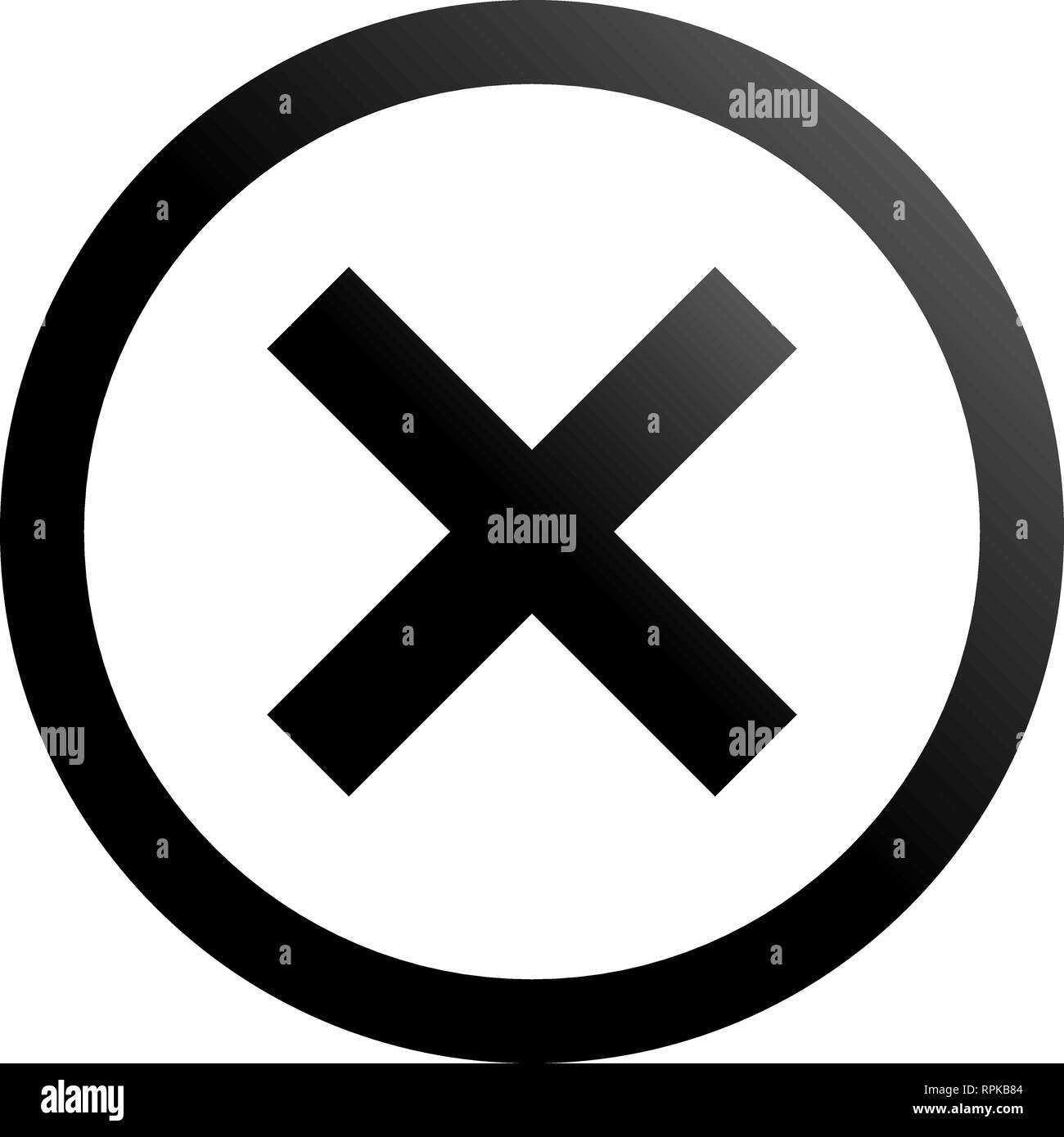 Check marks - black gradient, cross icon inside of circle - vector ...