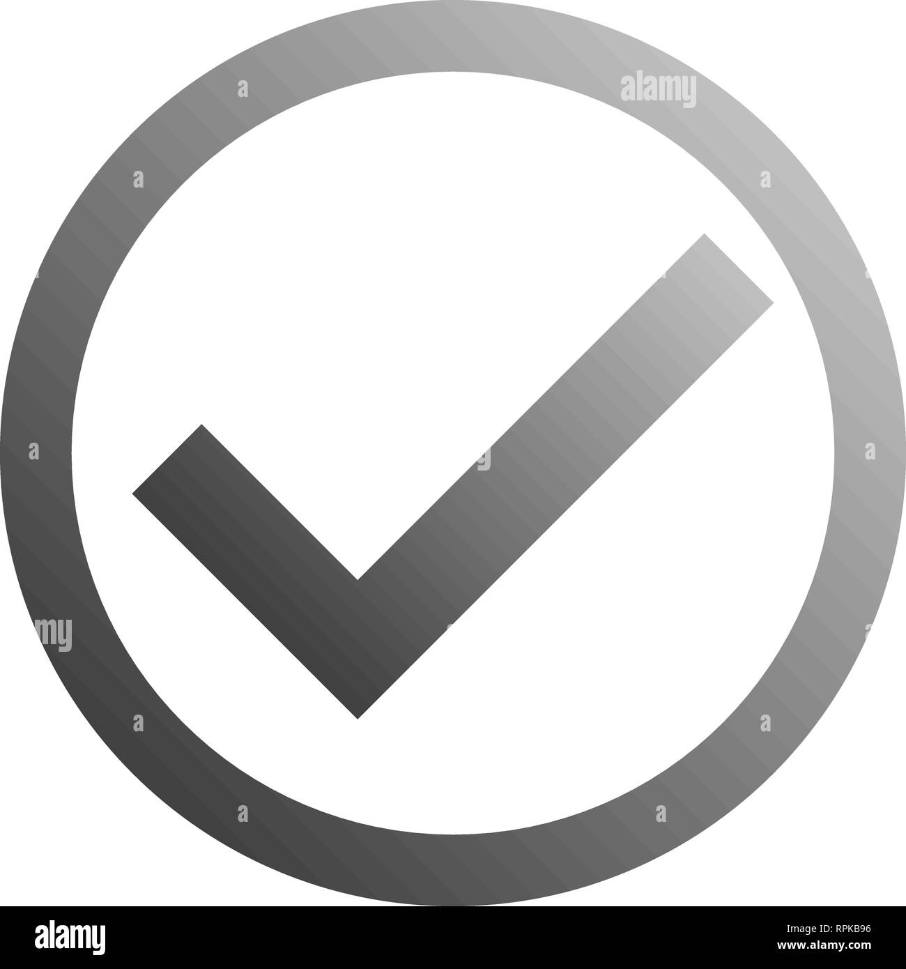 Check marks - gray gradient, tick icon inside of circle - vector ...