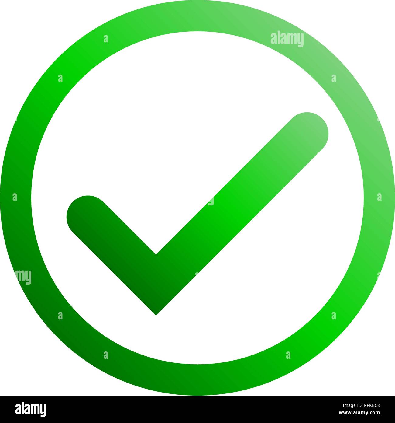 Check marks - green gradient, tick icon inside of circle - vector ...