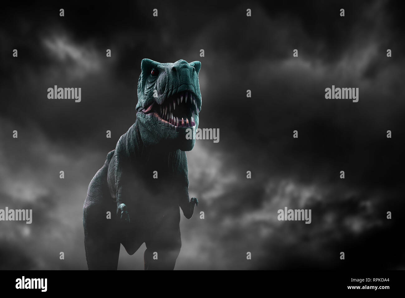 Tyrannosaurus rex in the storm cloud Stock Photo - Alamy