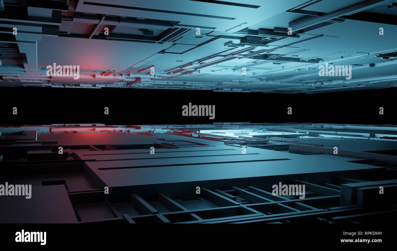 3d render Abstract Technology Background With Cubes Stock Photo - Alamy