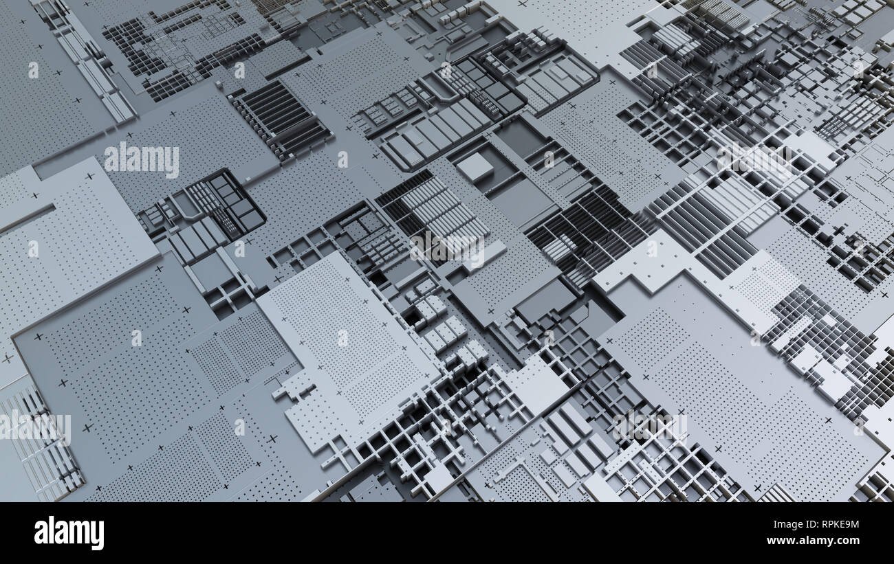 3d render Abstract Technology Background With Cubes Stock Photo - Alamy