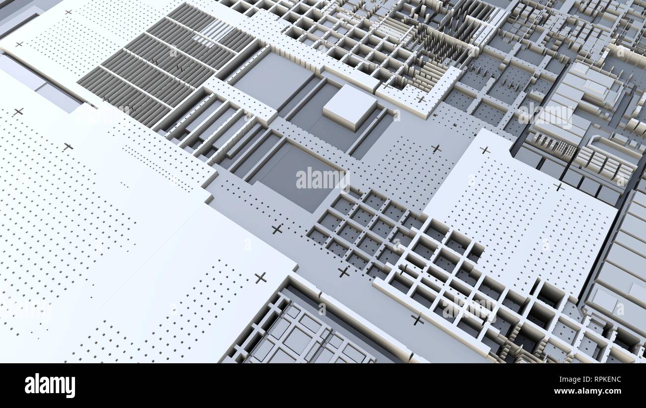 3d render Abstract Technology Background With Cubes Stock Photo - Alamy