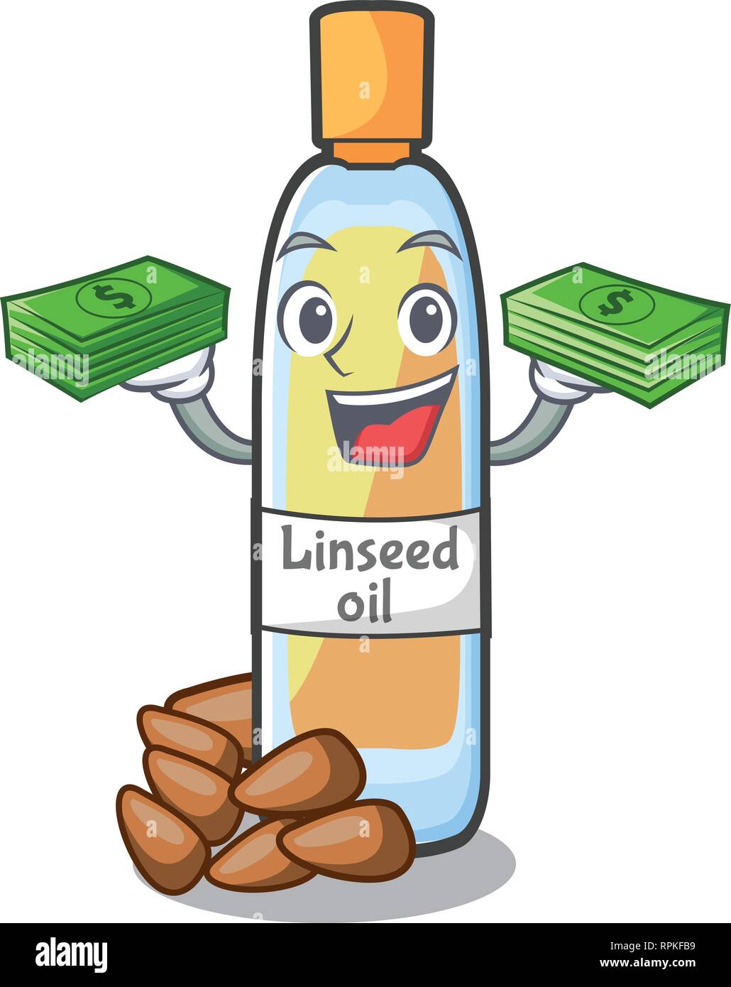 With money bag lenseed oil in a cartoon glass Stock Vector Image & Art ...