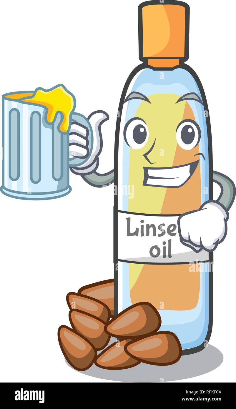 With juice lenseed oil in a cartoon glass Stock Vector Image & Art - Alamy
