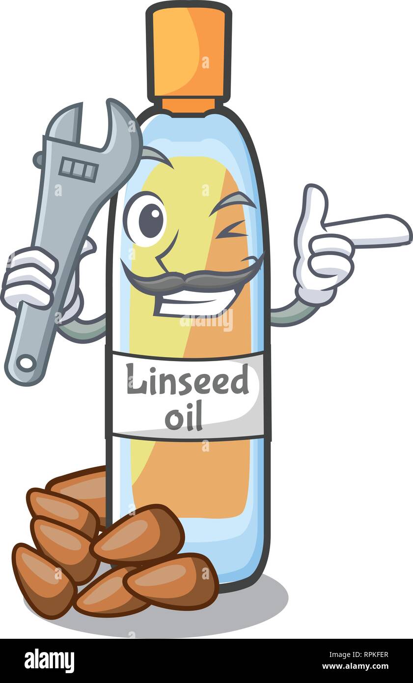 Mechanic lenseed oil islated with the cartoon Stock Vector Image & Art ...