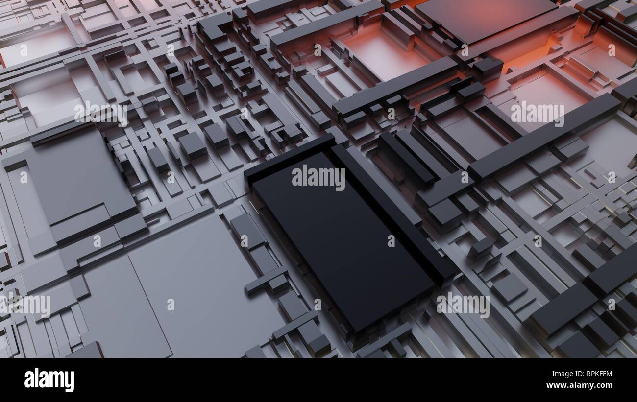 3d render Abstract Technology Background With Cubes Stock Photo - Alamy