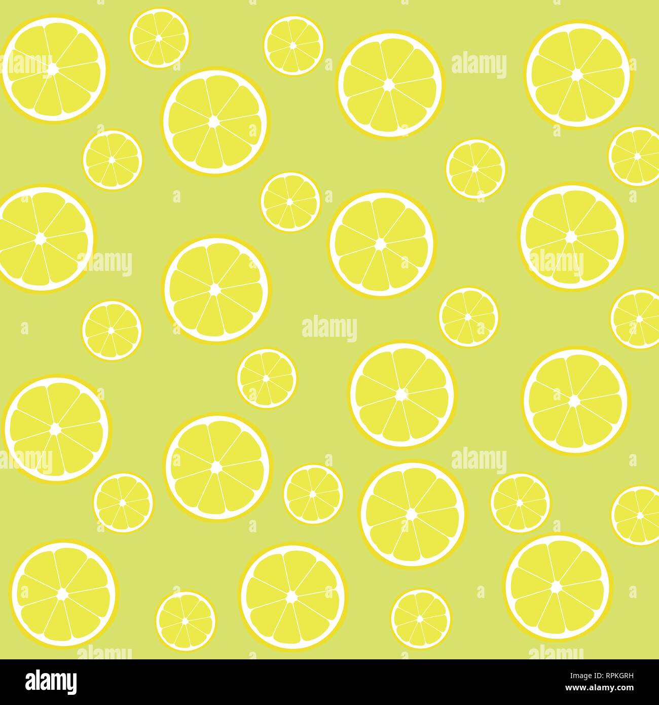 Seamless pattern lemons with half. Vector illustration fof decoration ...