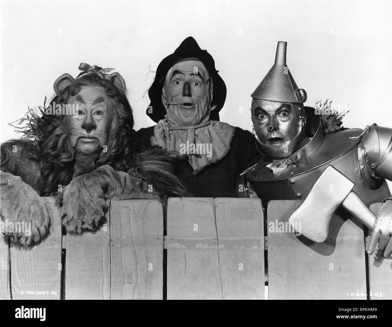 BERT LAHR as Cowardly Lion RAY BOLGER as Scarecrow and JACK HALEY as ...