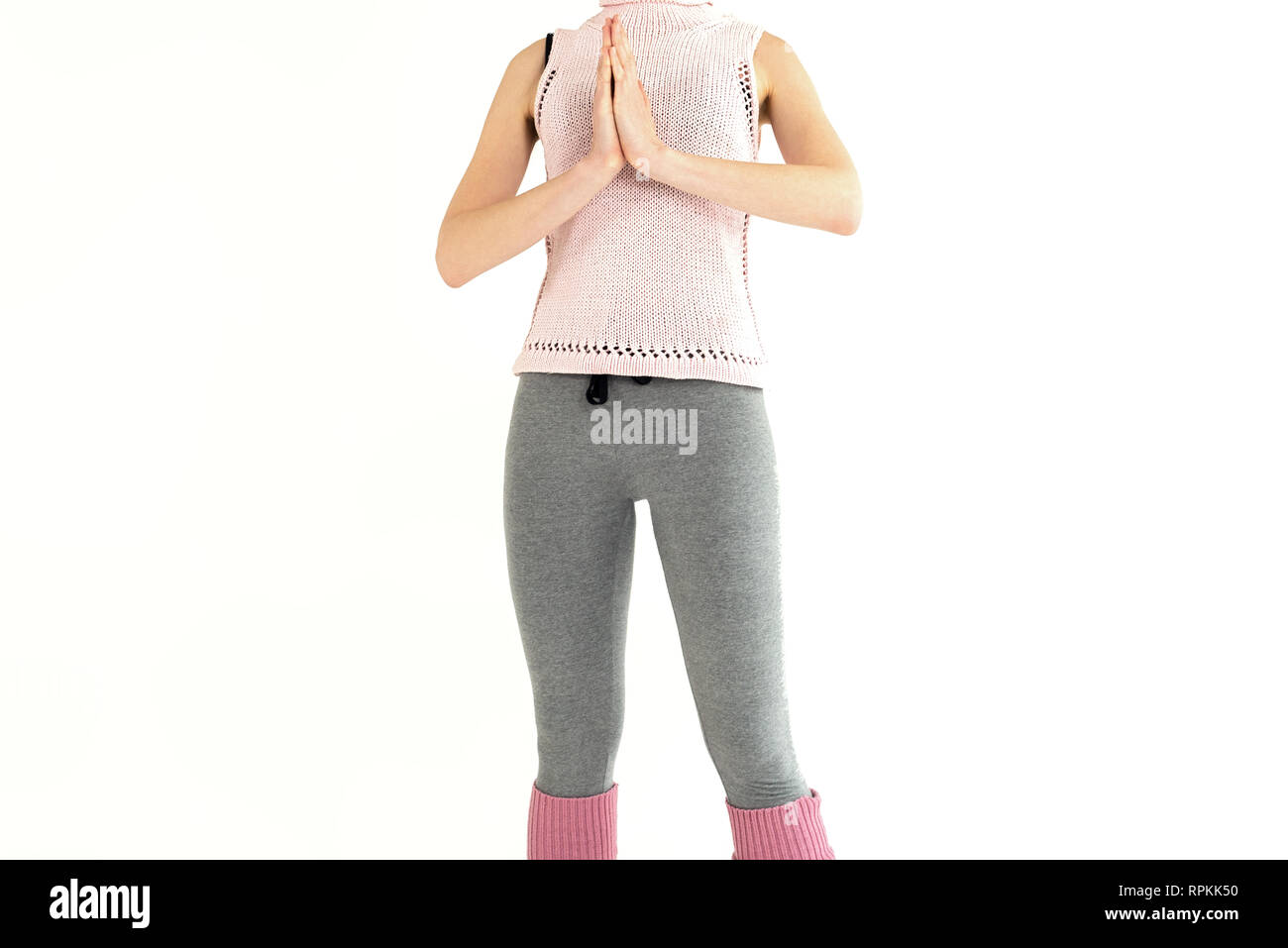 Slender girl doing yoga hi-res stock photography and images - Alamy