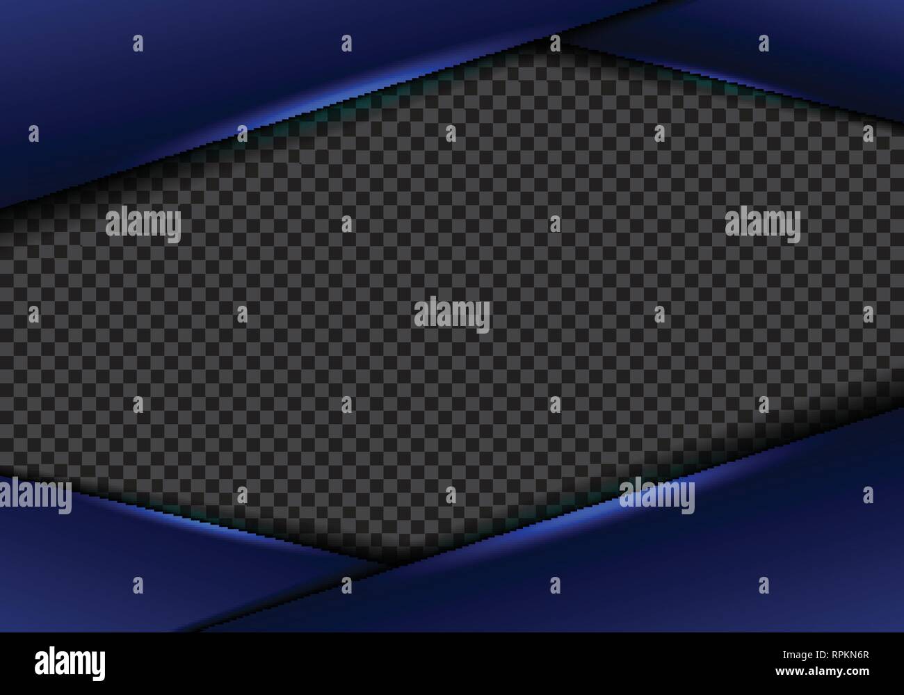 Abstract template blue frame layout metallic blue neon light on ...