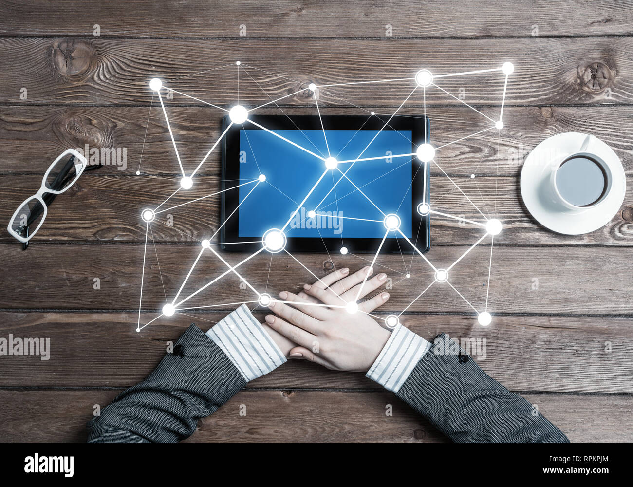 Concept of social communication and networking with social connection ...
