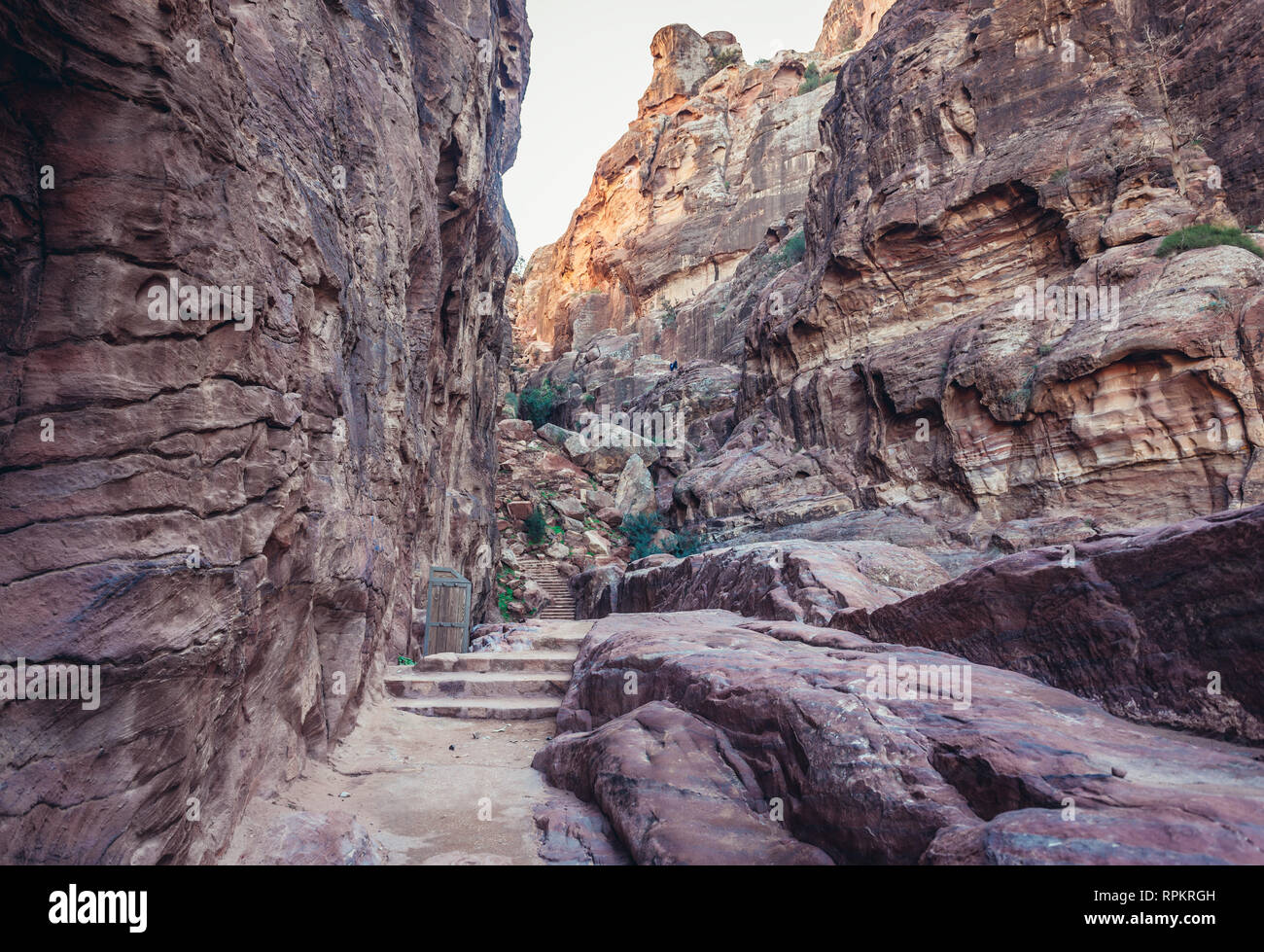Path to a mountains above Petra historical city of Nabatean Kingdom in ...