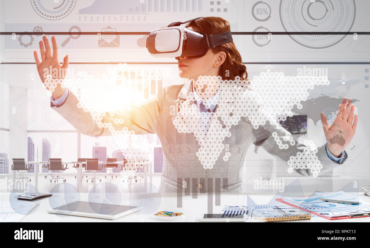 Virtual reality experience Stock Photo - Alamy