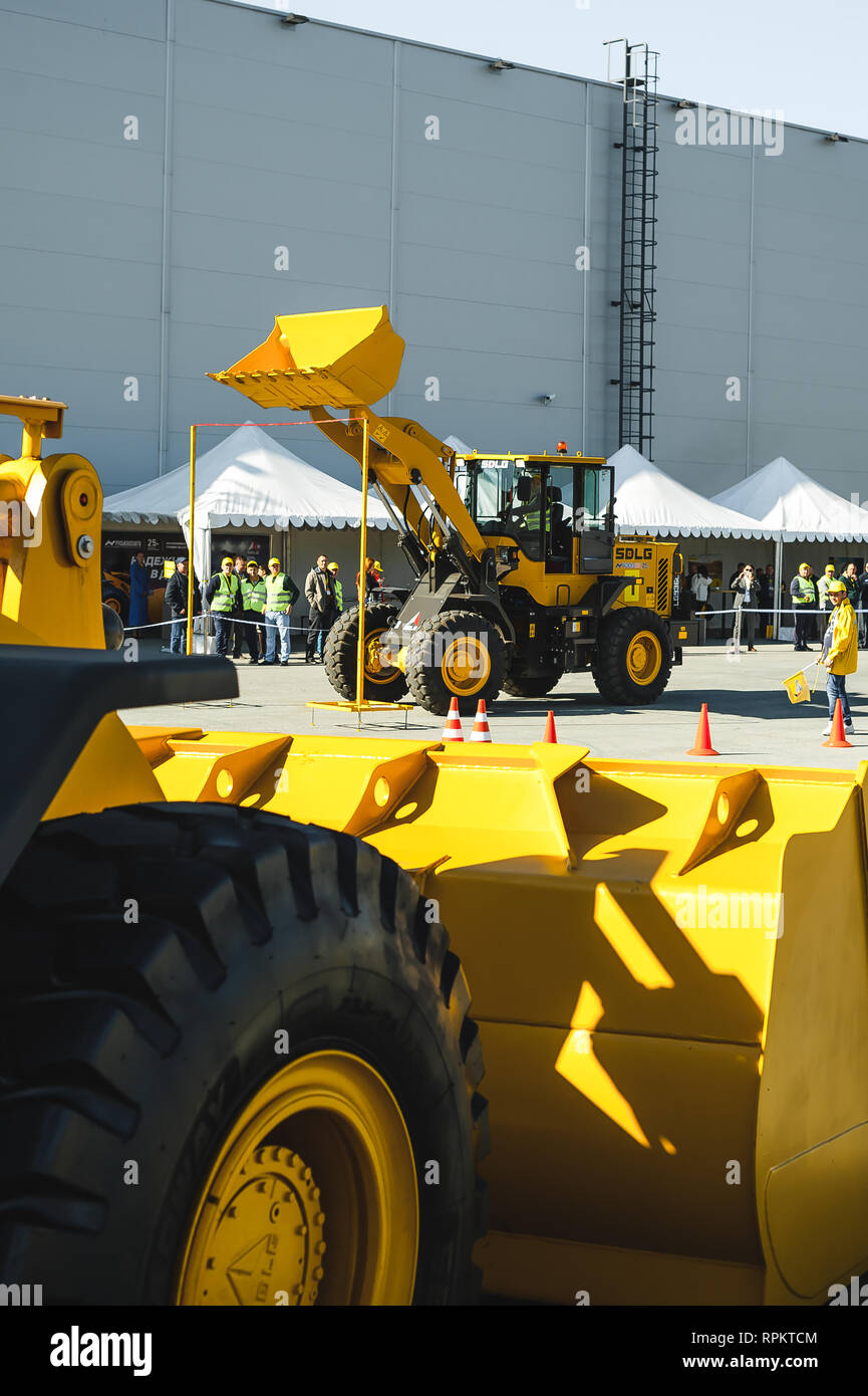 Russia, Novosibirsk - September 19, 2018: Excavator Loader Machine ...