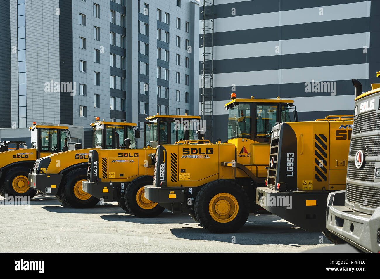 Russia, Novosibirsk - September 19, 2018: Excavator Loader Machine ...