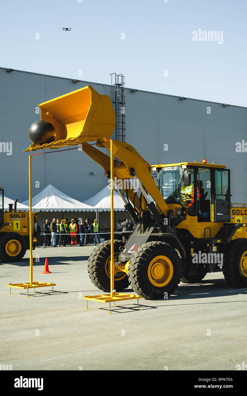 Russia, Novosibirsk - September 19, 2018: Excavator Loader Machine ...
