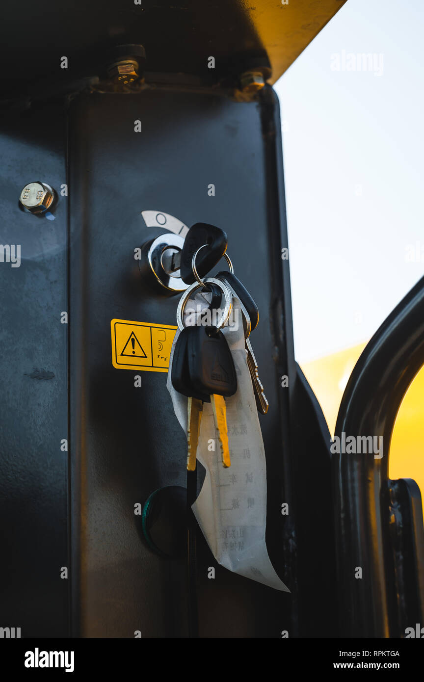 Russia, Novosibirsk - September 19, 2018: Excavator Loader Machine ...
