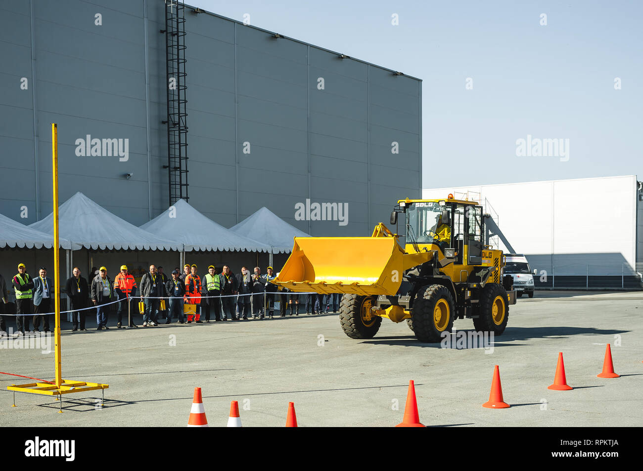 Russia, Novosibirsk - September 19, 2018: Excavator Loader Machine ...