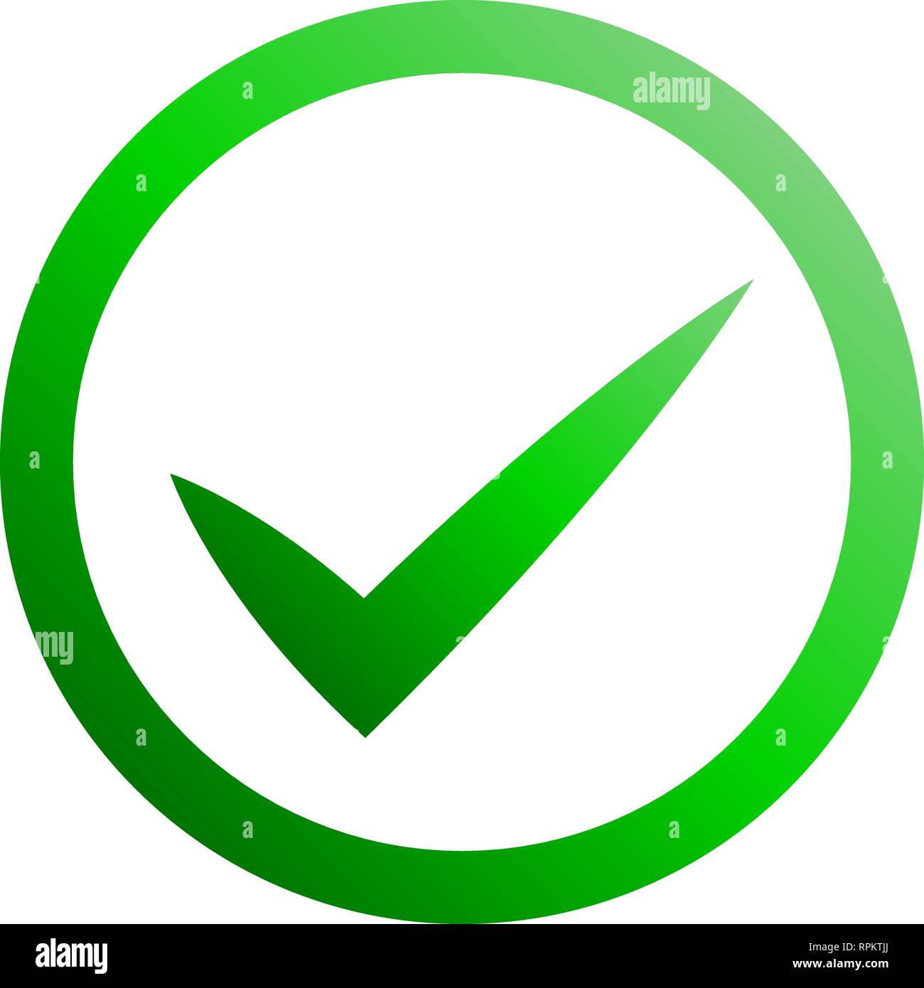 Check marks - green gradient, tick icon inside of circle - vector illustration Stock Vector ...