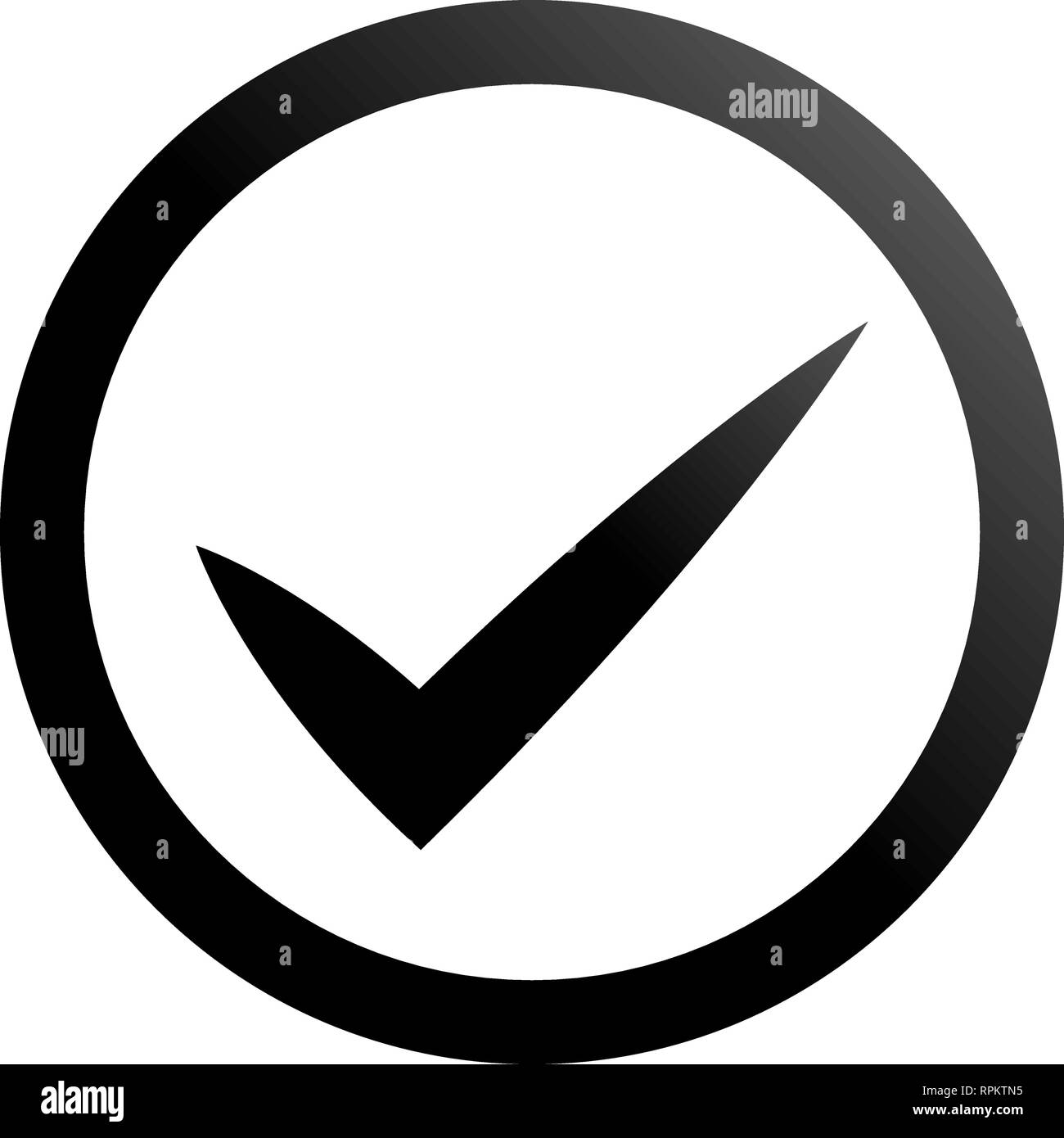 Vector check marks circle Black and White Stock Photos & Images - Alamy