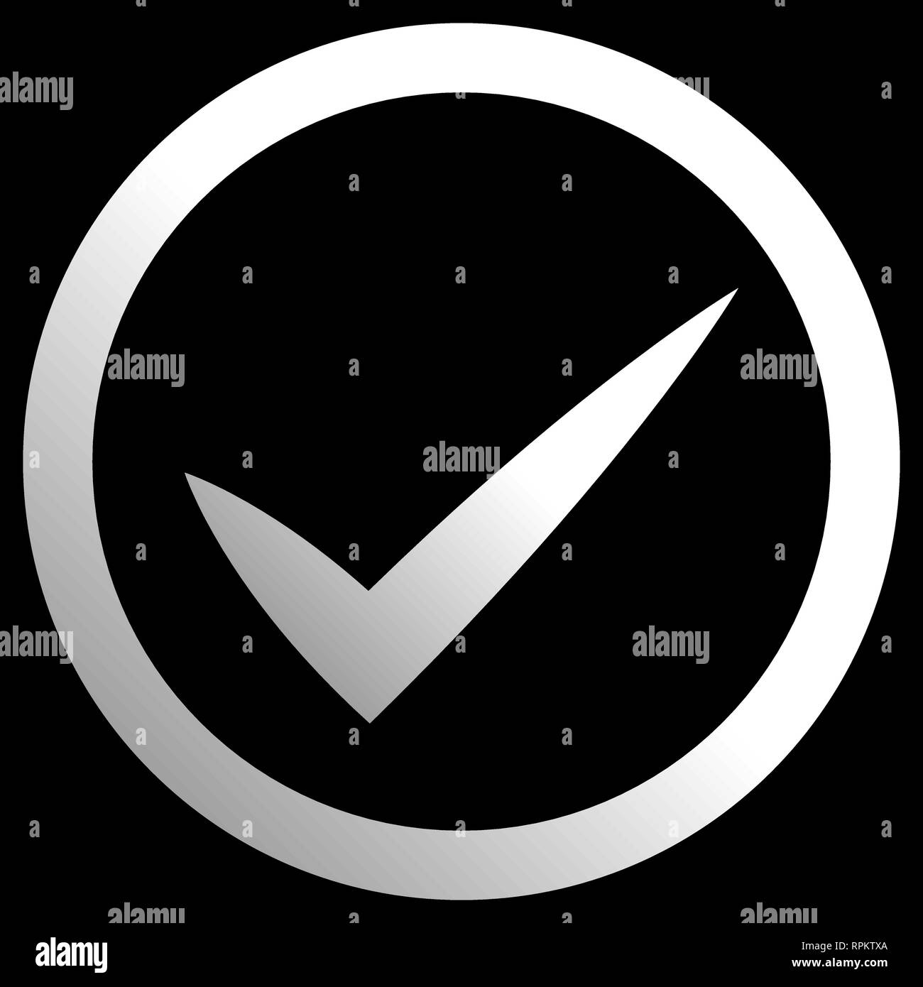 Check marks - white gradient, tick icon inside of circle - vector ...