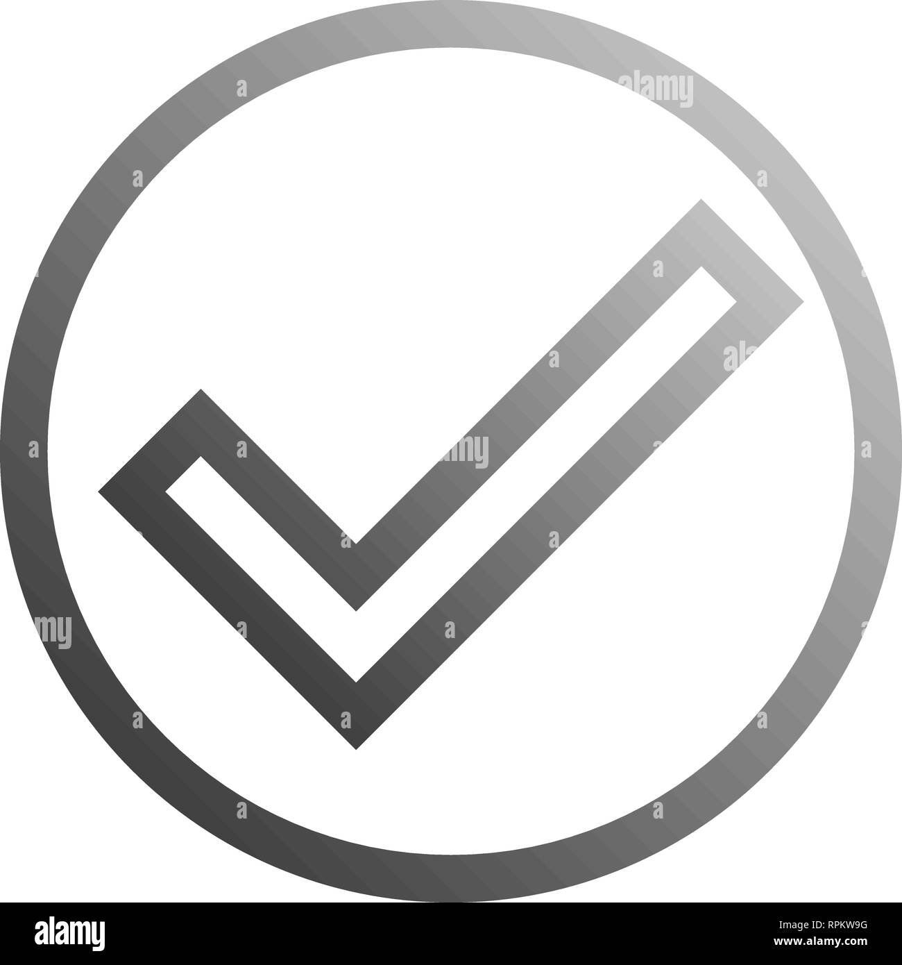 Check marks - gray gradient outline, tick icon inside of circle ...