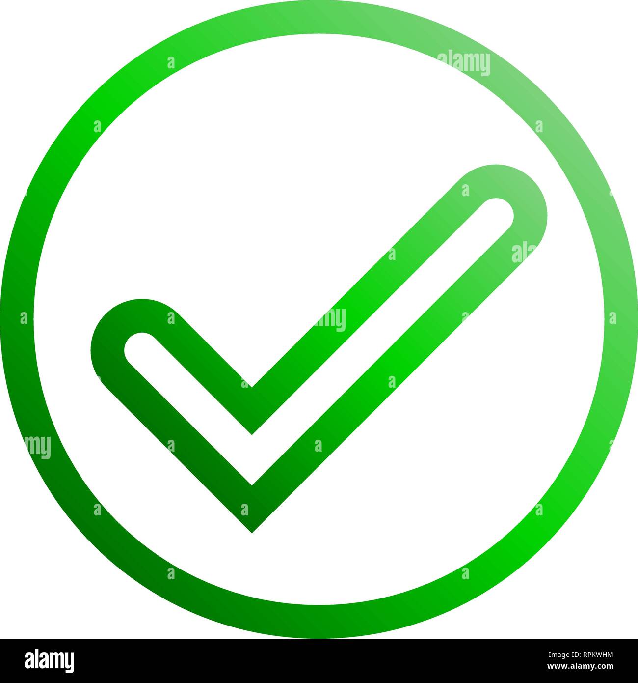 Check marks - green gradient outline, tick icon inside of circle ...