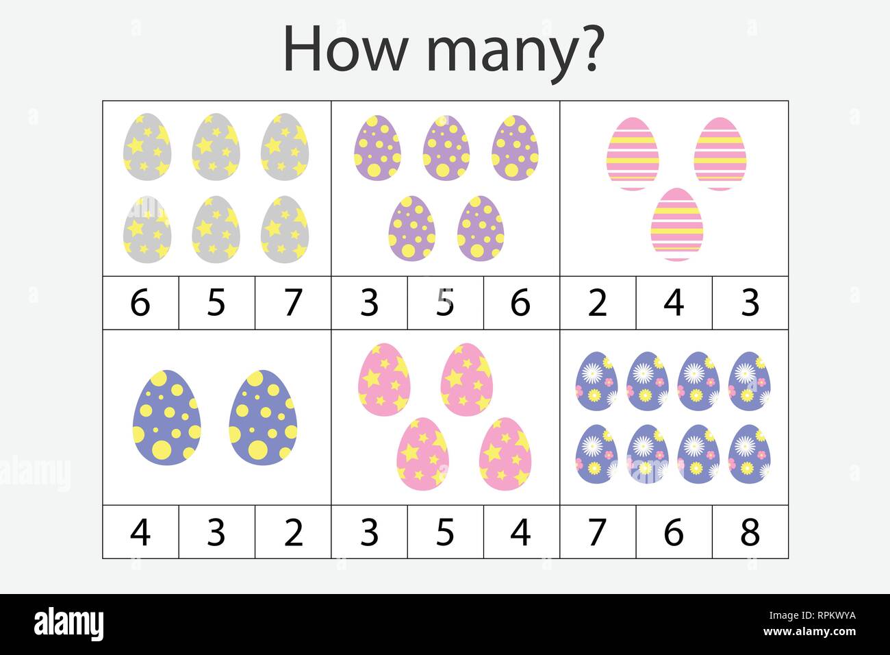 How many counting game with easter eggs for kids, educational maths ...